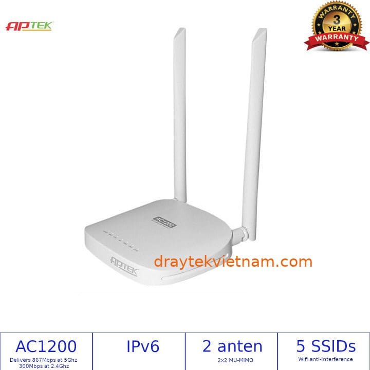 Router APTek A12 AC1200 - Phân Phối Sỉ Lẻ Thiết Bị Mạng Dintek