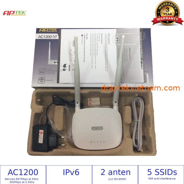 Router APTek A12 AC1200 - Phân Phối Sỉ Lẻ Thiết Bị Mạng Dintek